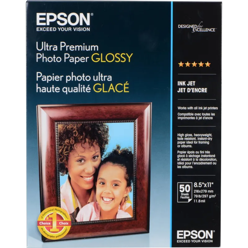 Epson Premium Glossy Photo Paper 30 Sheets Photo, White, A4, 255 G/m2